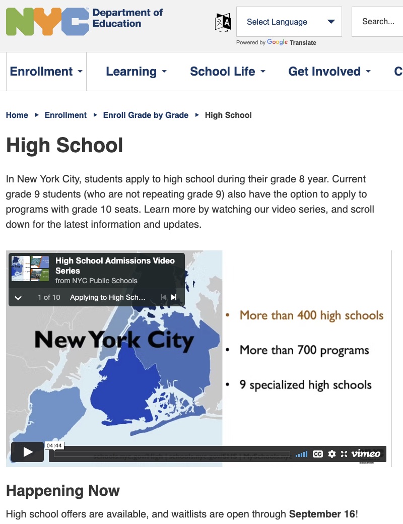 NYC DoE High School Admission System BOTCHED Maio For New York State nyc-doe-high-school-admission-system-botched-maio-for-new-york-state